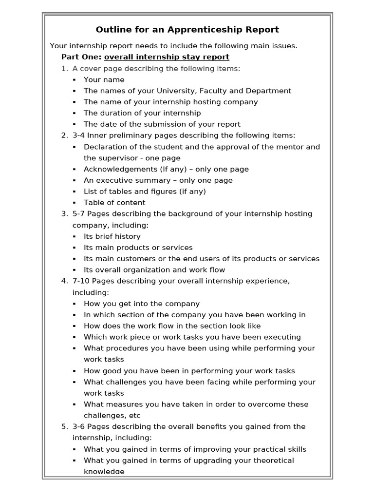 Out Line For Apprenticeship Report | PDF | Data | Data Analysis