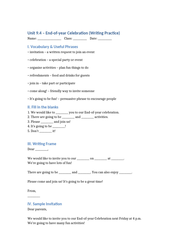 End-of-Year Celebration Invitation Guide | PDF