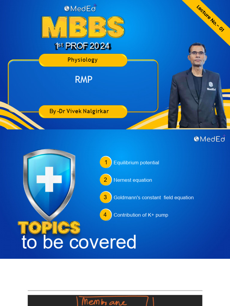 Physiology: RMP and Equations Explained | PDF