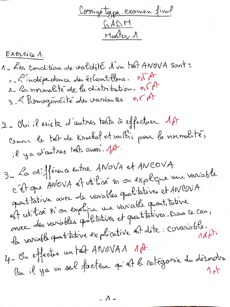 Corrigé Type IML GADM M1 | PDF