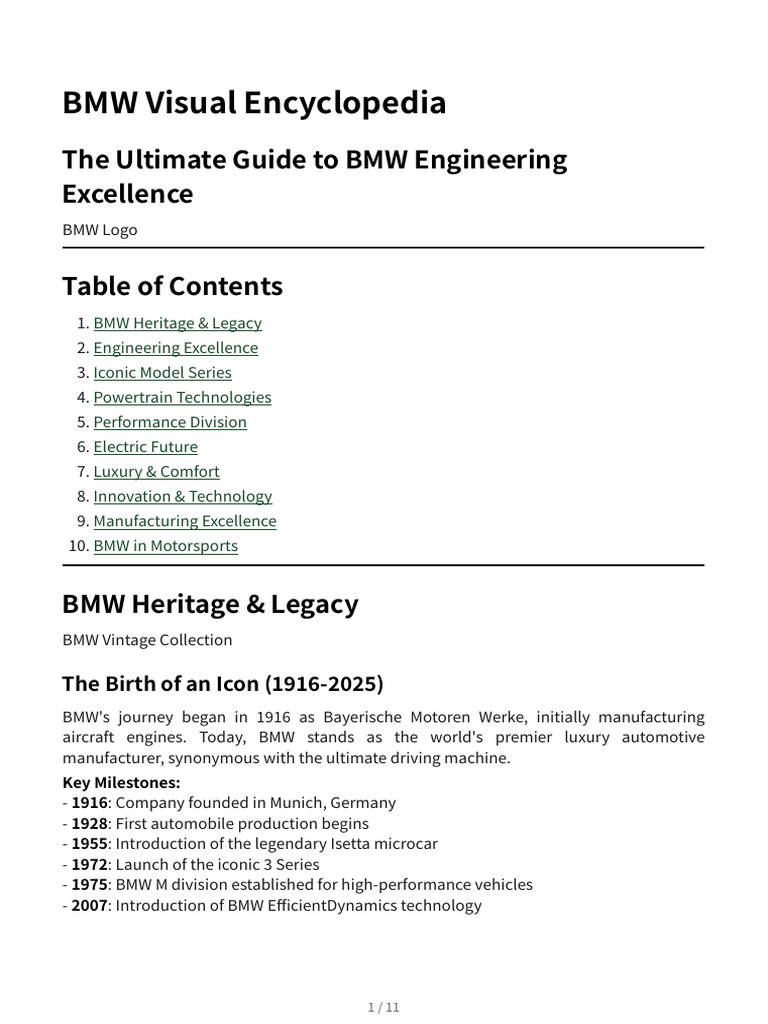 BMW Engineering Excellence Overview | PDF | Fuel Economy In Automobiles ...
