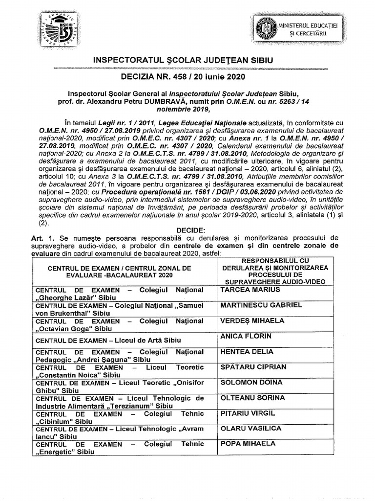 Decizii Bac Responsabili Av | PDF