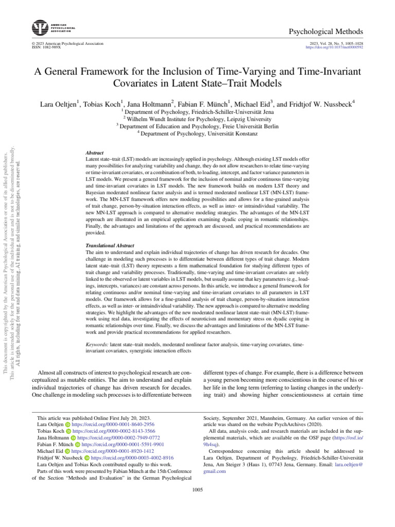 Oeltjen 等 - 2023 - A General Framework for the Inclusion of Time ...