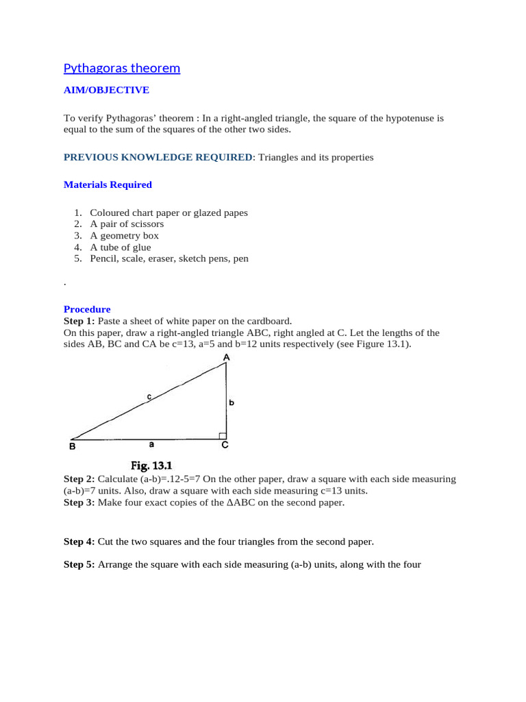 5.Pythagoras Theorem | PDF