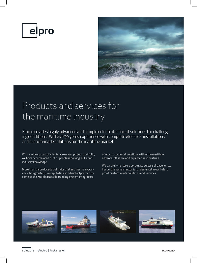 Elpro Products and Services Maritime | PDF | Electrical Engineering ...