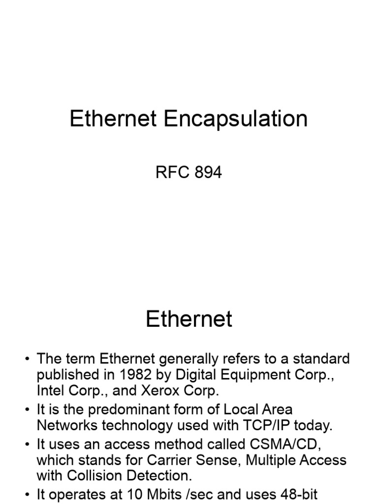 Ethernet Encapsulation | PDF | Ethernet | Computer Network