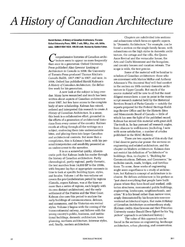 Comprehensive Overview of Canadian Architecture | PDF | Architectural ...