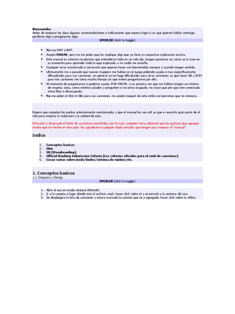 Manual OSU | PDF | Animación | Comillas