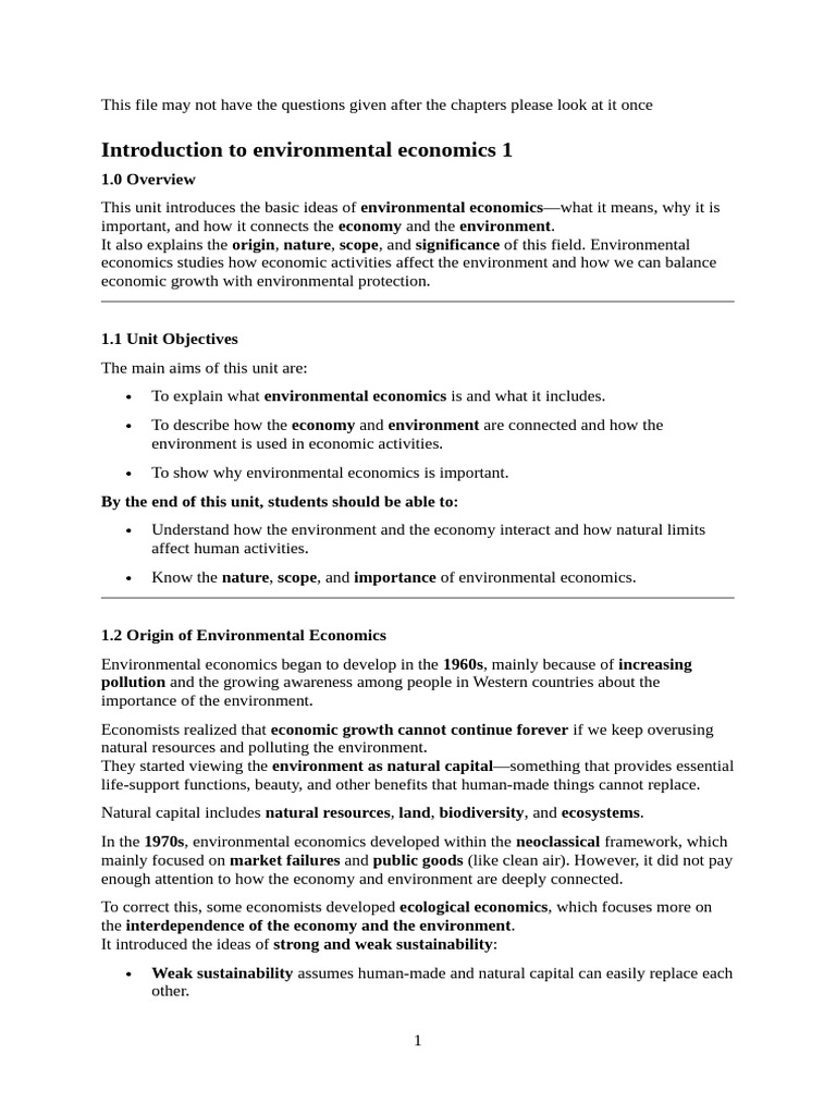 Introduction to Environmental Economics | PDF | Externality ...
