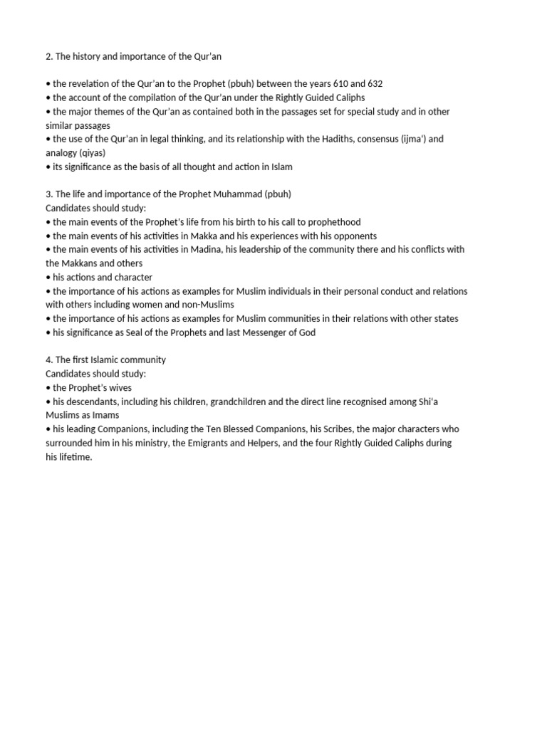 ISLAMIYAT Lectures Plan | PDF | Hadith | Prophets And Messengers In Islam