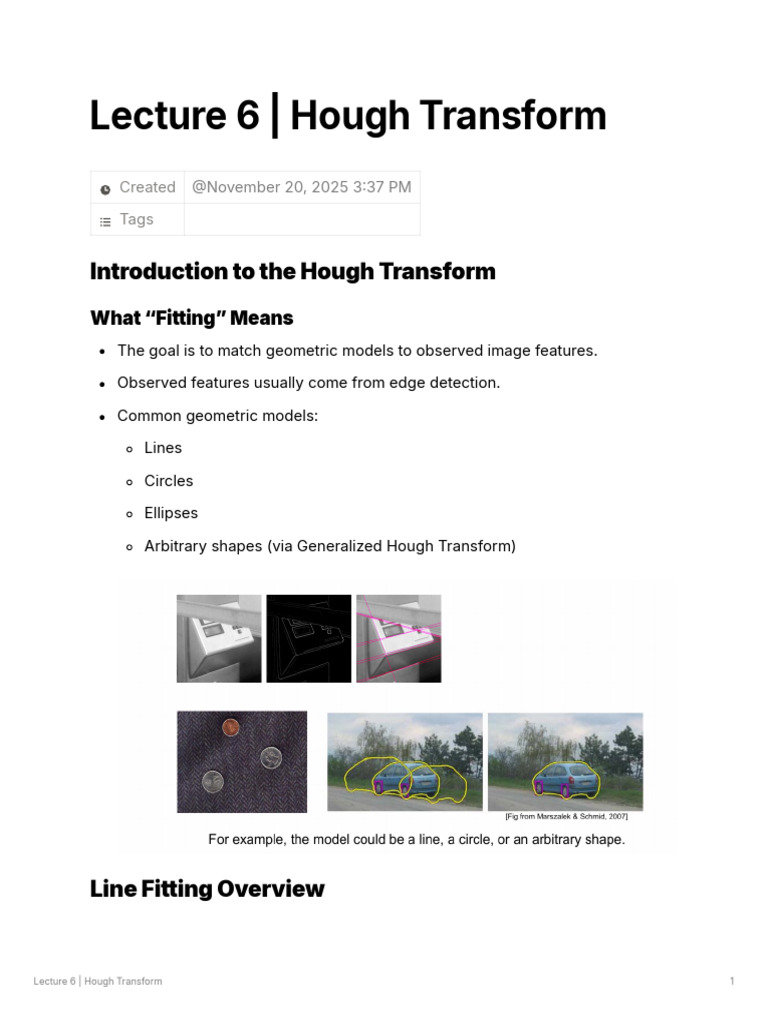 Hough Transform: Line and Circle Detection | PDF | Computer Vision