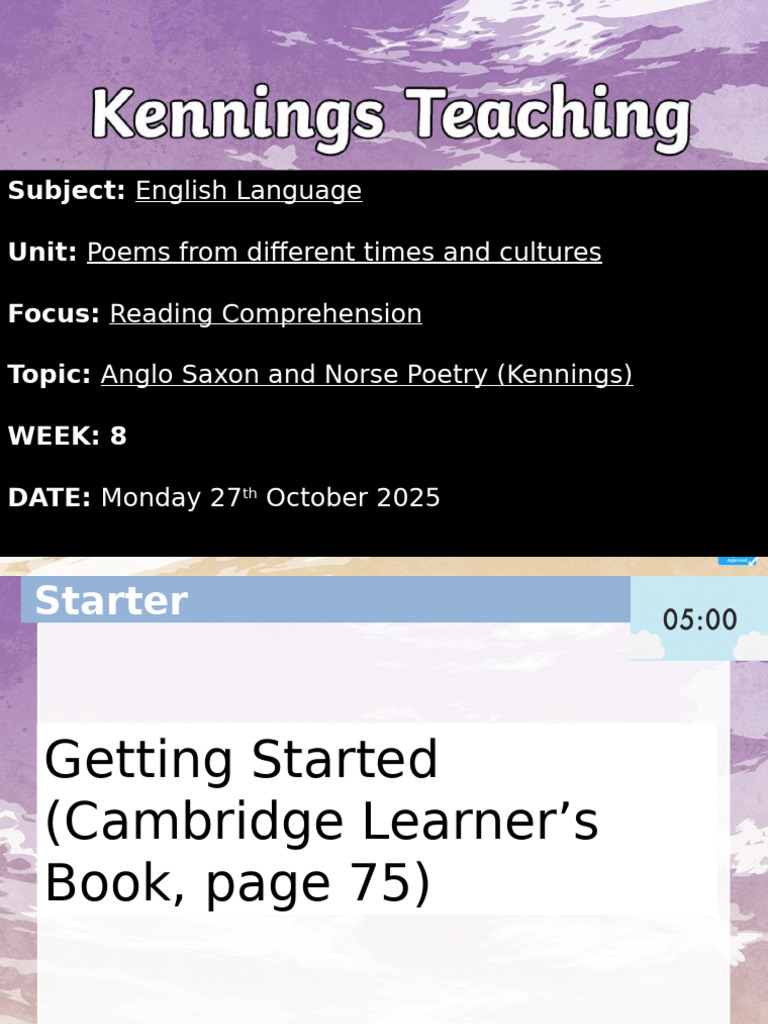 Year 4 English Week 8 Slides 2025 | PDF | Poetry | English Language