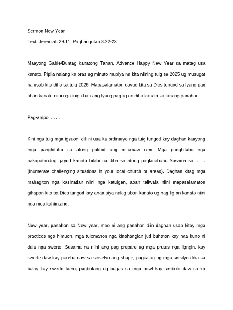 Sermon New Year | PDF
