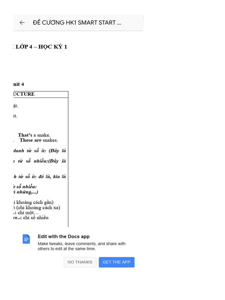 Đề Cương HK1 Smart Start 4 | PDF