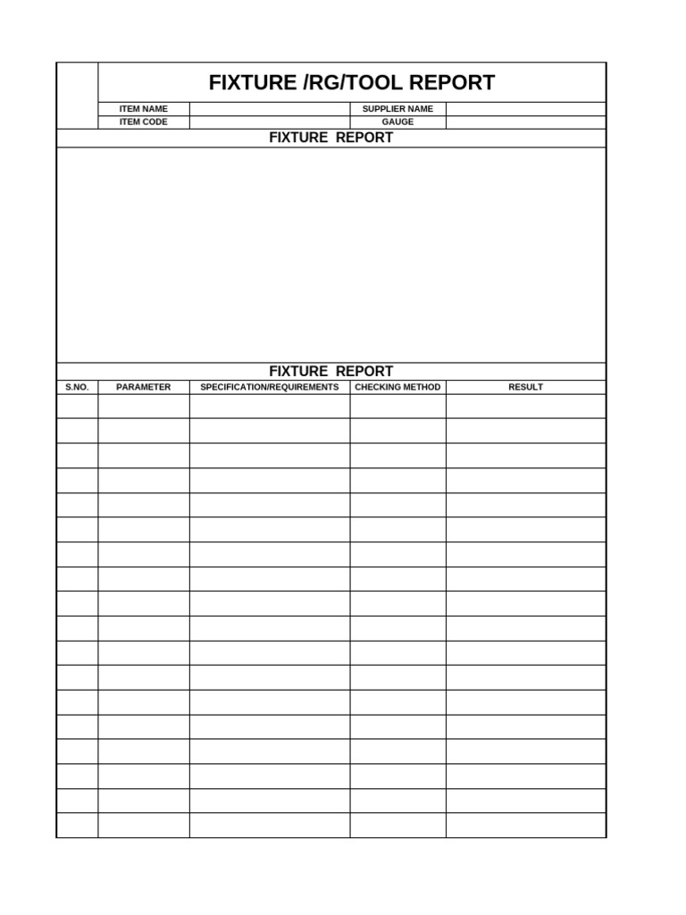 Tooling Report Format | PDF