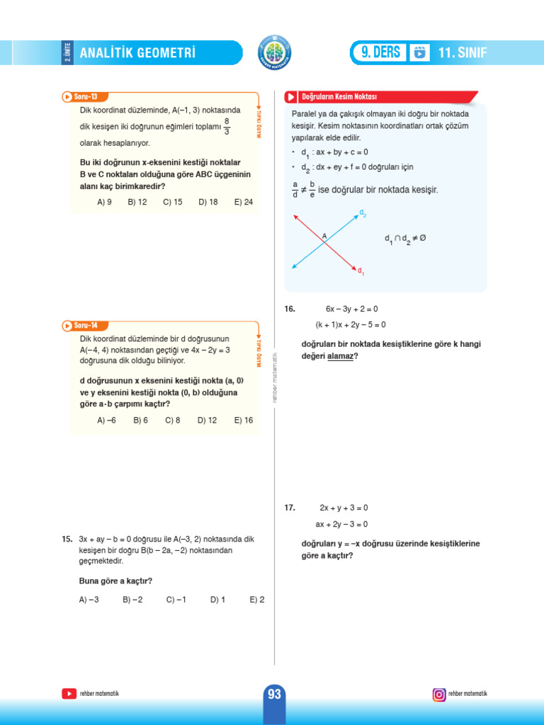 11.SINIF MATBOOK 2. Ünite 9. Ders 2.video Rehber Matematik | PDF