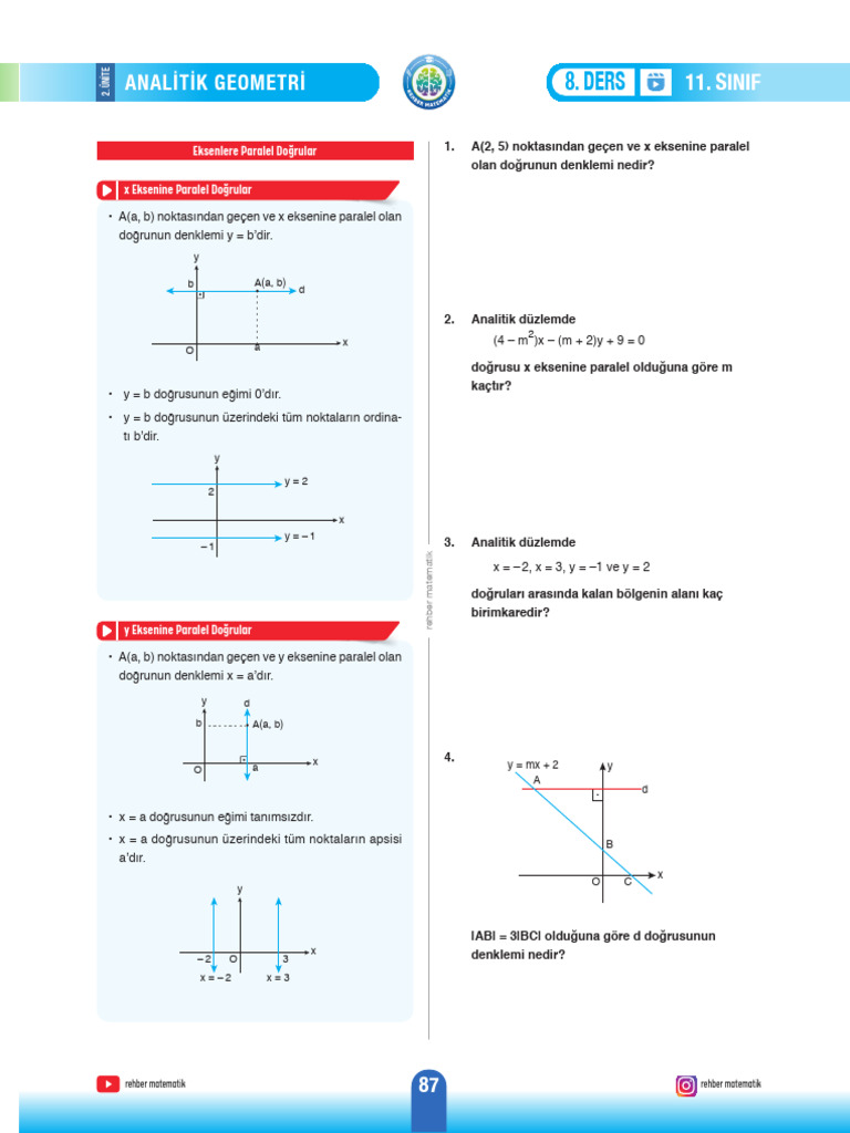 11.SINIF MATBOOK - 2. Ünite - 8. Ders - Rehber Matematik | PDF