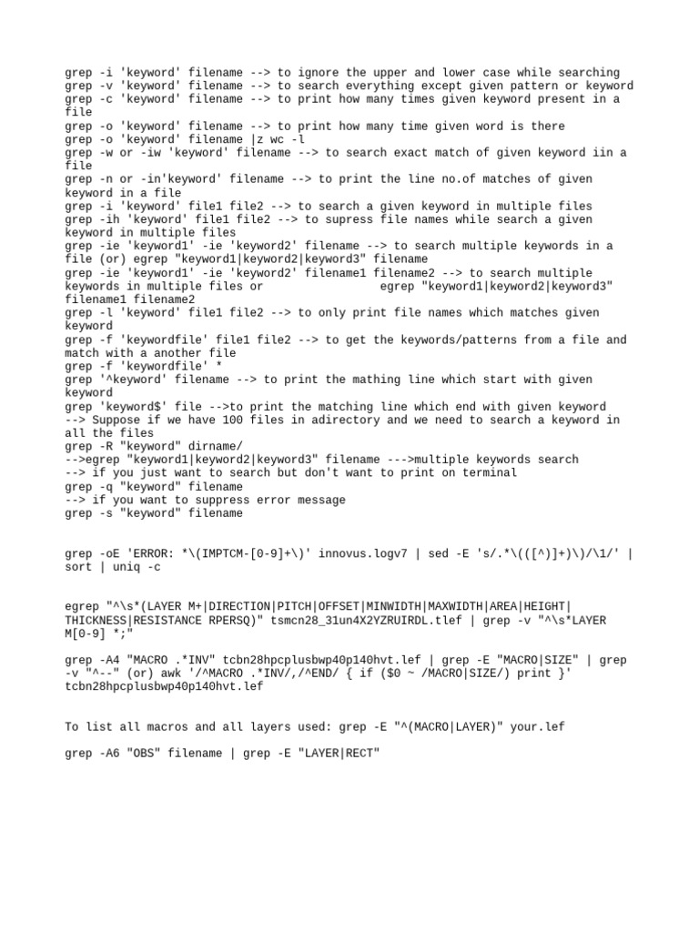Grep Commands | PDF