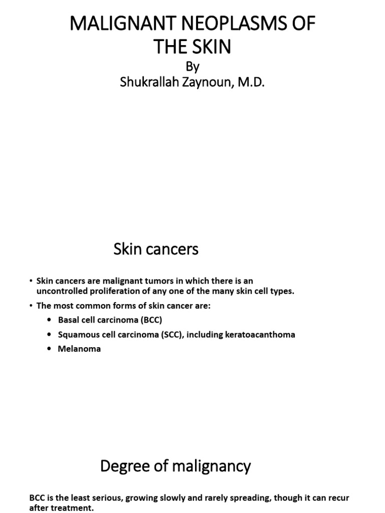 Malignant Neoplasms of the Skin | PDF | Ultraviolet | Melanoma