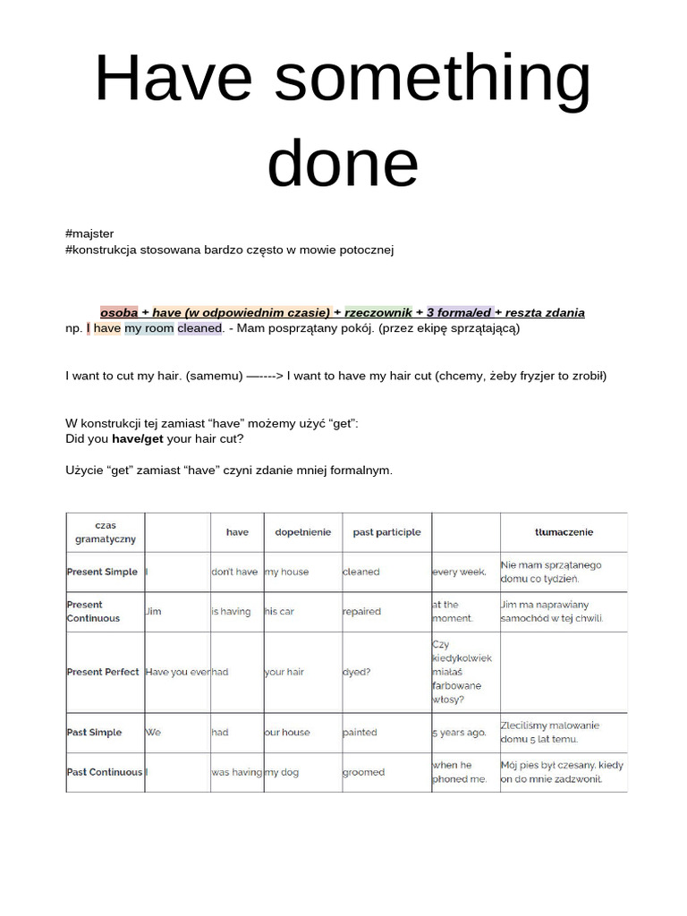 Have Something Done | PDF