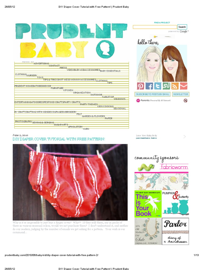 DIY Diaper Cover Tutorial With Free Pattern! - Prudent Baby | PDF ...