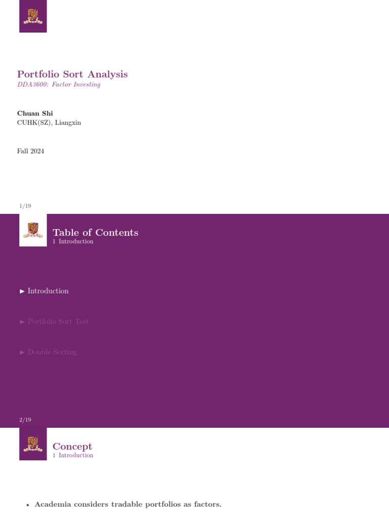 Factor Investing Portfolio Sort Analysis | PDF | Standard Error ...