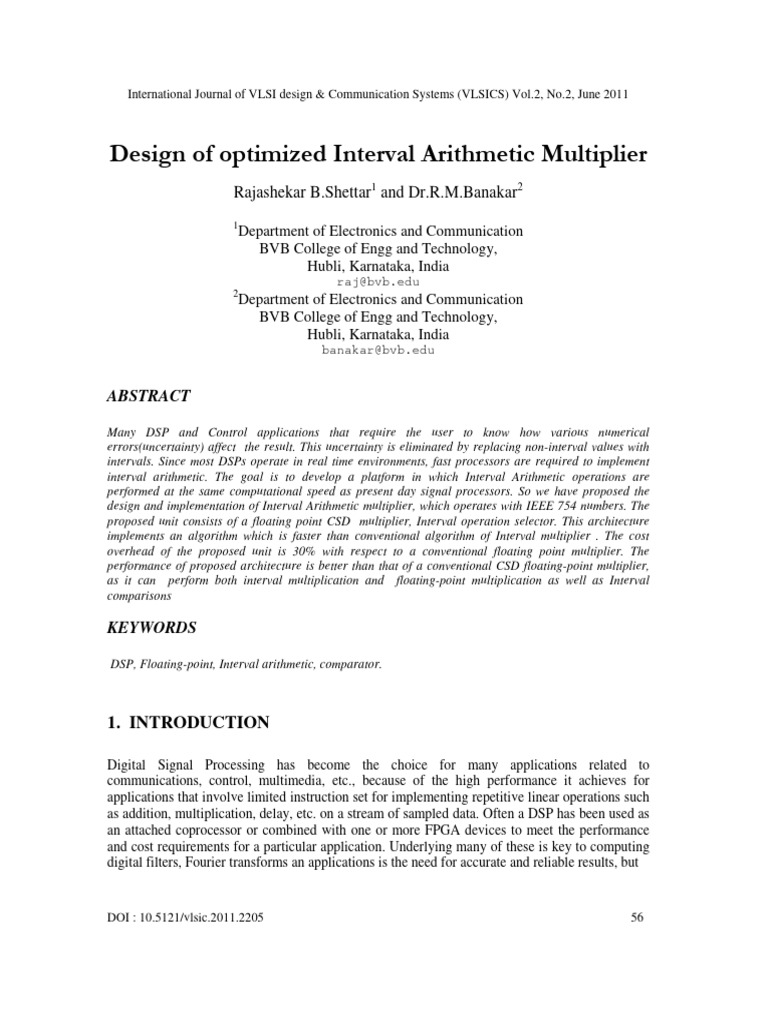 Optimized Interval Arithmetic Multiplier | PDF | Digital Signal ...