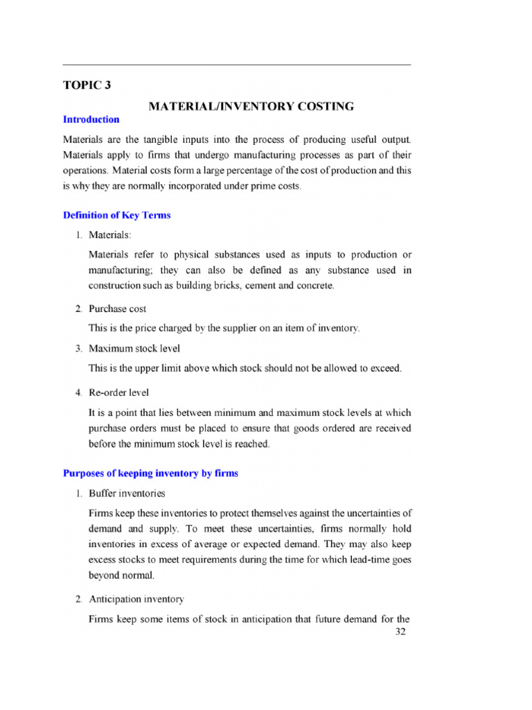 03. Material Costing | PDF