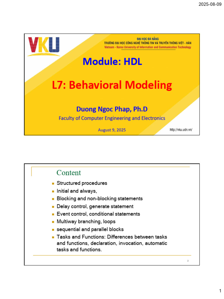 Behavioral Modeling in HDL Basics | PDF | Computer Programming ...