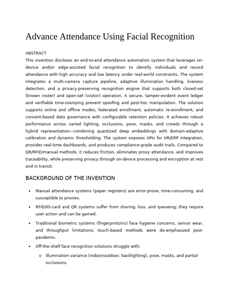 DRAFT A PATENT According To The Given File in Abou | PDF | Biometrics ...