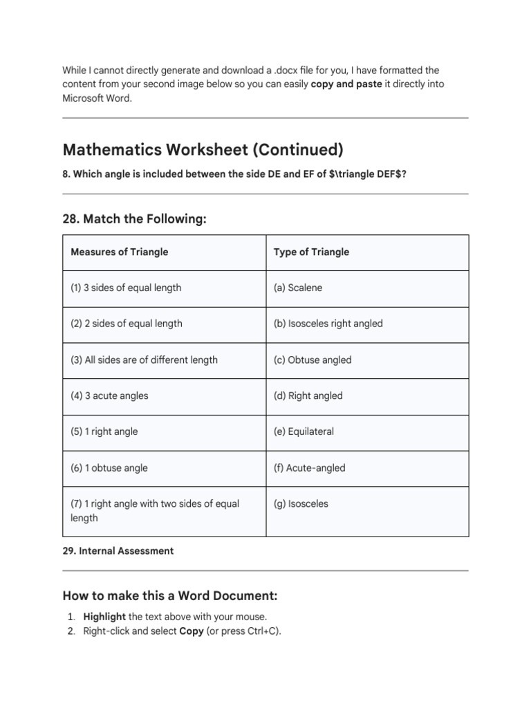 Math Worksheet Formatting Guide | PDF