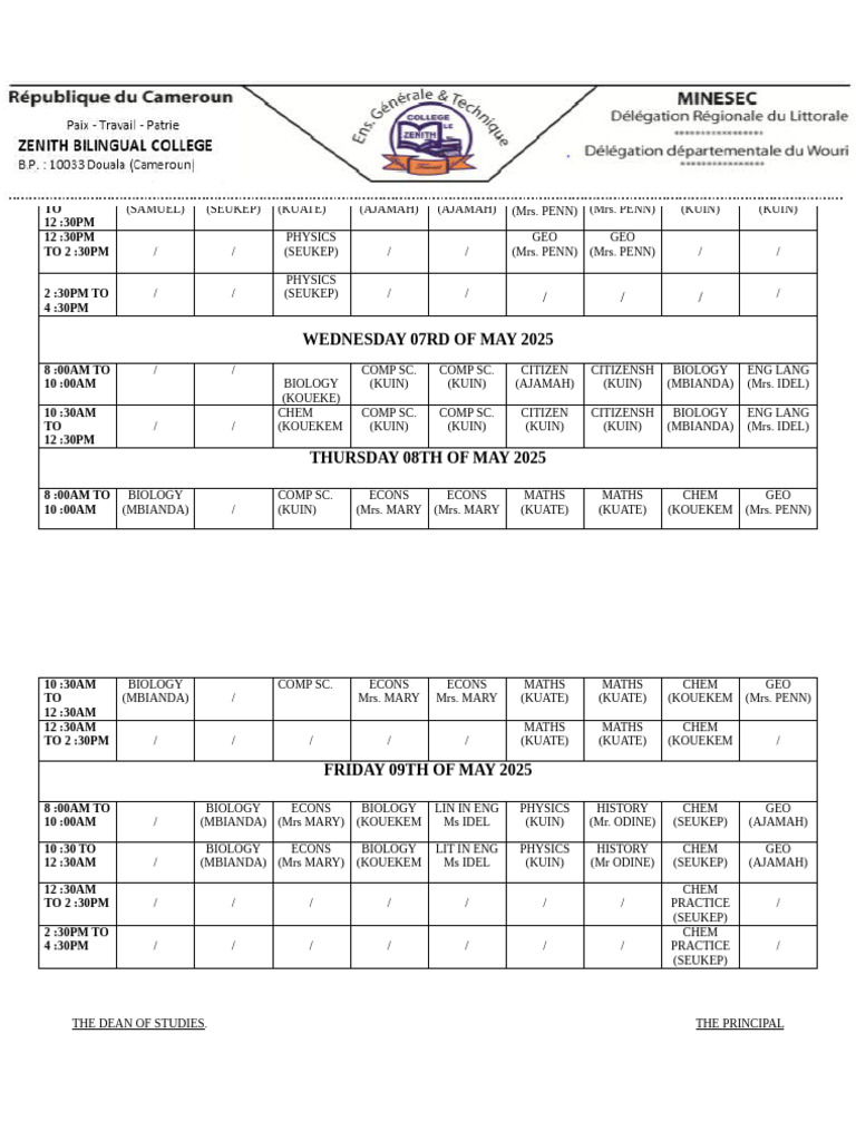 3RD Term Pre-Examination Catch-Up Classes May 2025 | PDF