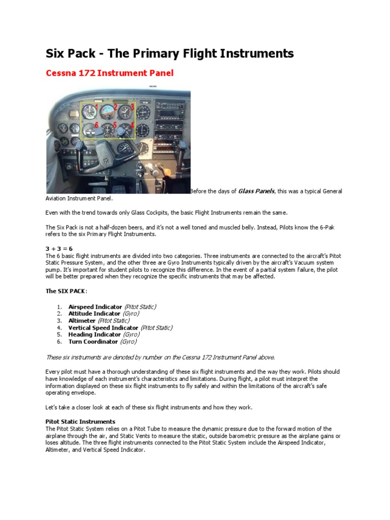 The Six Primary Flight Instruments: An Overview of the Essential ...