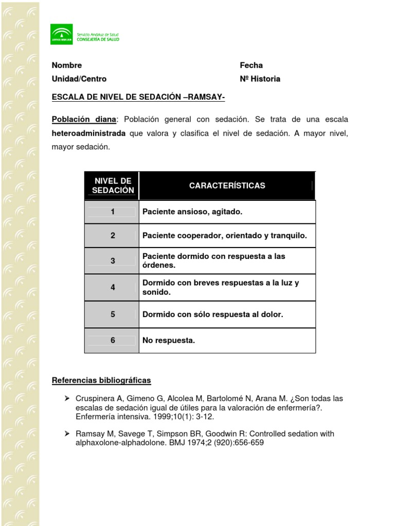 Escala de Ramsay | PDF