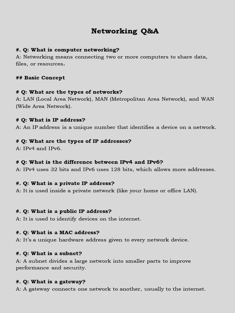 Networking Question Answers - 1 | PDF | Ip Address | Computer Network
