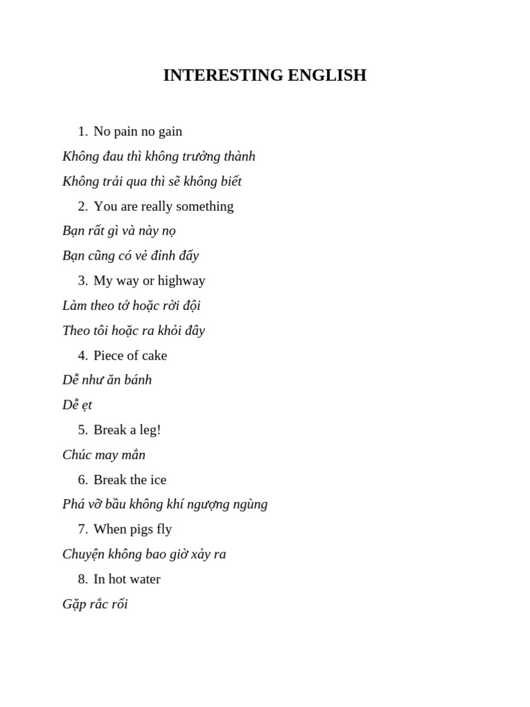 Interesting English | PDF