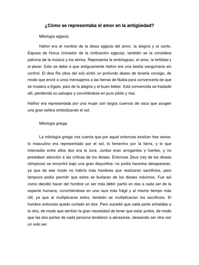 Cómo Se Representaba El Amor En La Antigüedad Pdf Cupido Amor