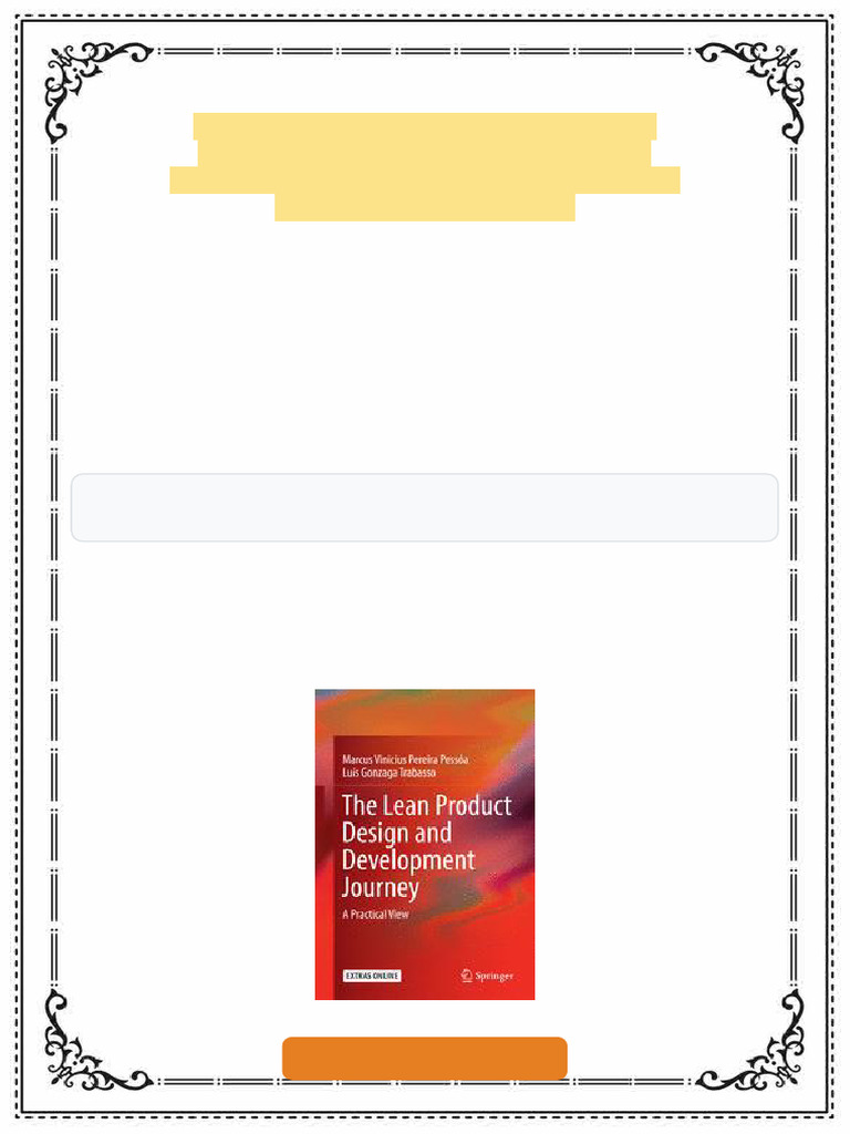 The Lean Product Design and Development Journey: A Practical View 1st ...