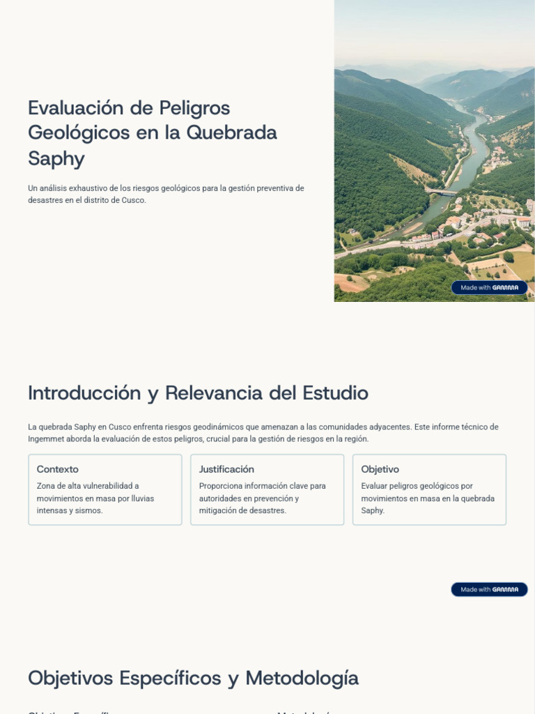 Evaluacion de Peligros Geologicos en La Quebrada Saphy | PDF | Erosión ...