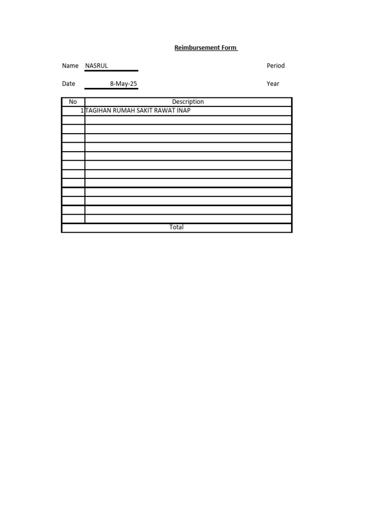 Form Reimburse - MMM - INN | PDF