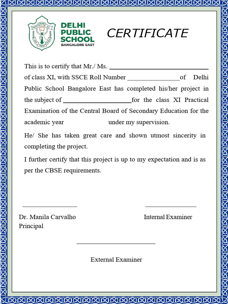 Practical Certificate | PDF