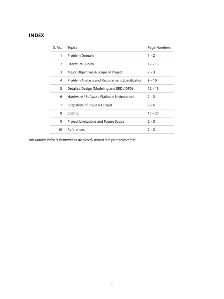 Index - Library Management System (PDF Ready) | PDF