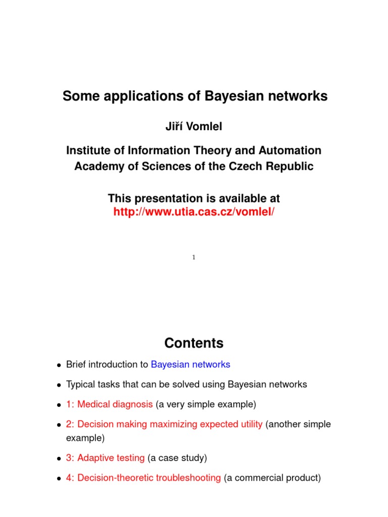 Applications of Bayesian Networks | PDF | Bayesian Network ...
