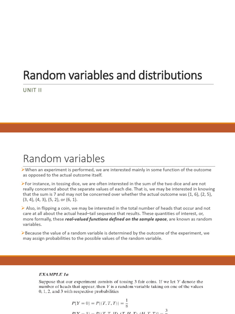 Unit II Complete Slides-Random Variables and Distributions-Revised ...