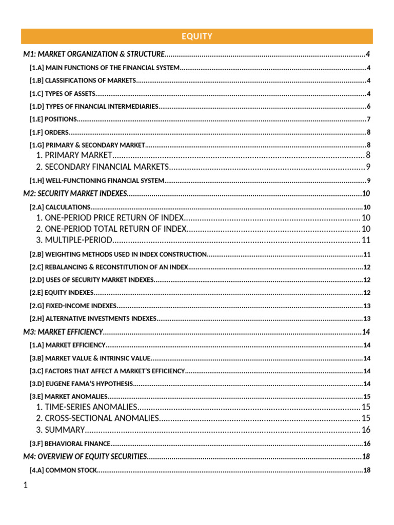Equity Market Structure and Analysis | PDF | Futures Contract | Margin ...