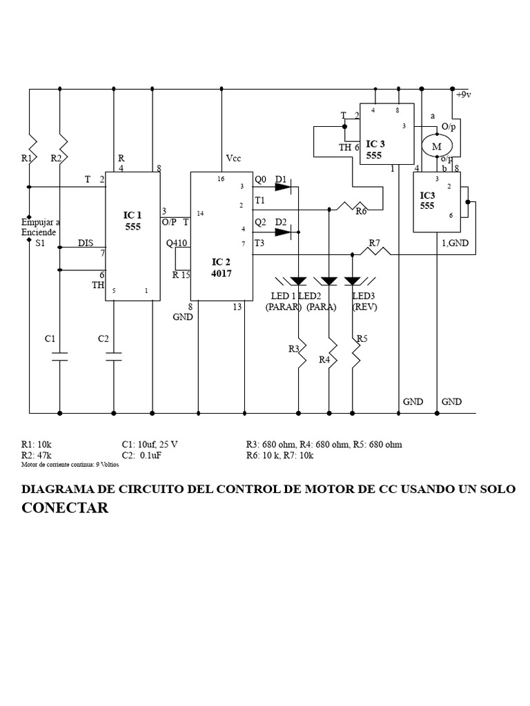 Diagrama de Circuito de Control de Motor de CC Utilizando Un Único ...
