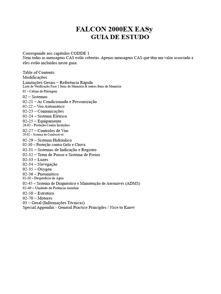 Guia de Estudo Falcon 2000EX EASy | PDF | Flap (Aeronáutica) | Voo
