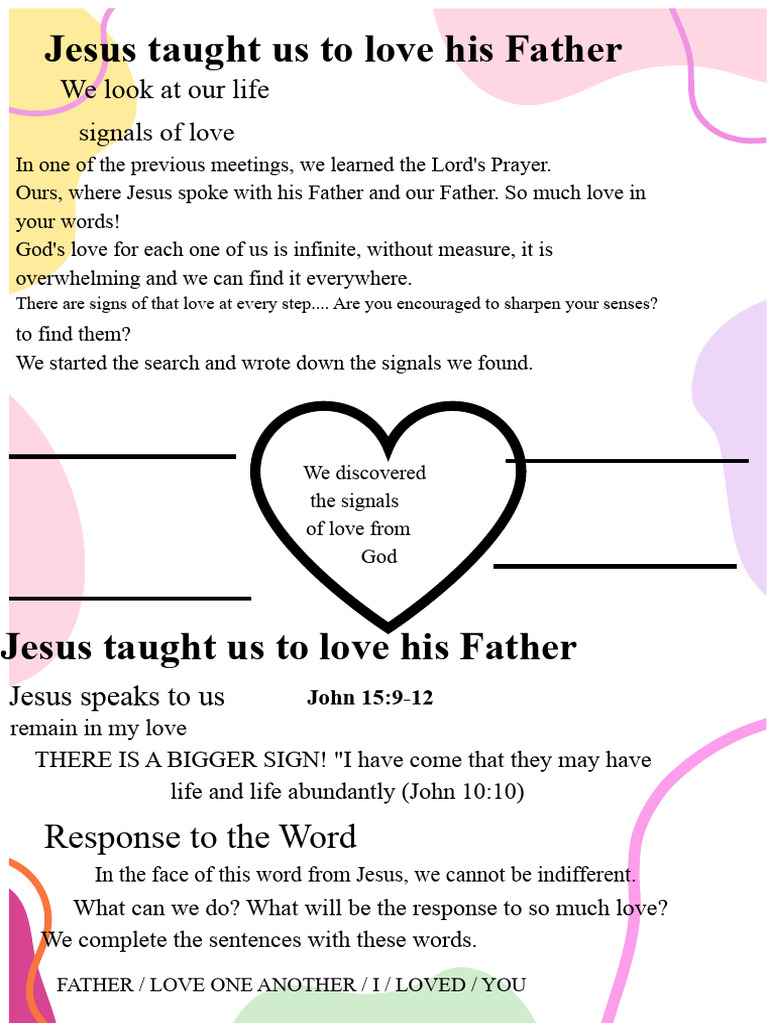 Jesus Taught Us To Love His Father. | PDF | God In Christianity | Jesus