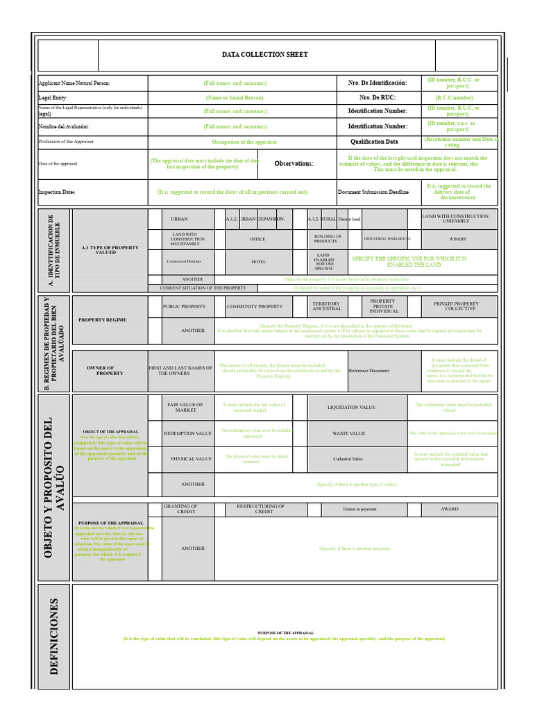Information Collection Sheet (2) | PDF | Real Estate Appraisal | Property