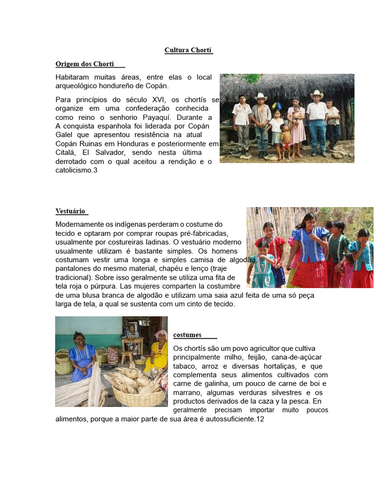 Cultura Chortí primária | PDF | Roupas | Agricultura